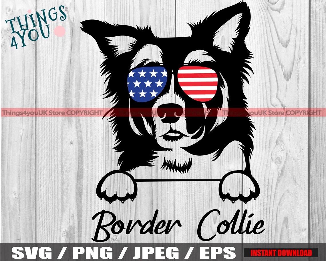 Border Collie SVG Collie SVG Collie PNG Peeking Border - Etsy