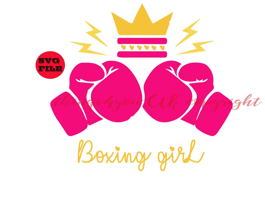 Boxing Gloves Logo, Girl Power Svg, Boxing Girl Svg, Queen of Box ...