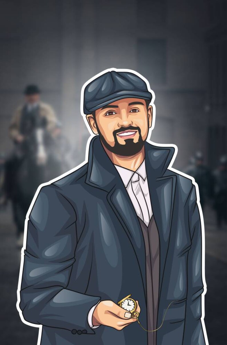 Peaky Blinders Cartoon Portrat Thomas Shelby Cartoon | Etsy