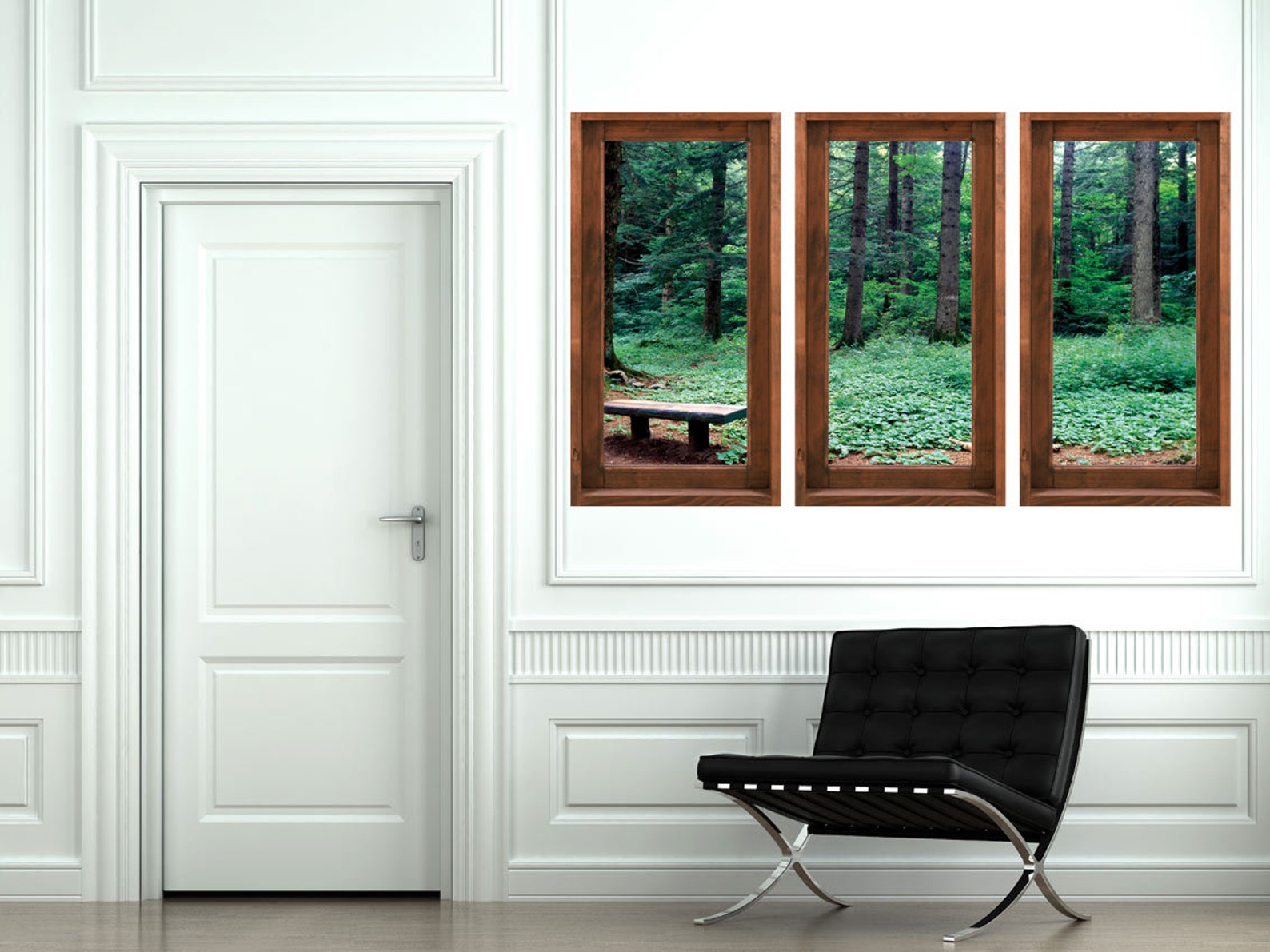 3D Window Wall Art Decals A Set of 3 Forest Wall Art | Etsy