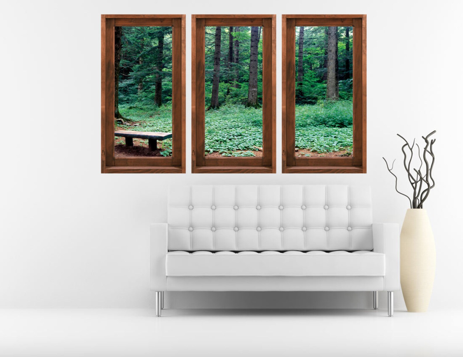 3D Window Wall Art Decals A Set of 3 Forest Wall Art | Etsy
