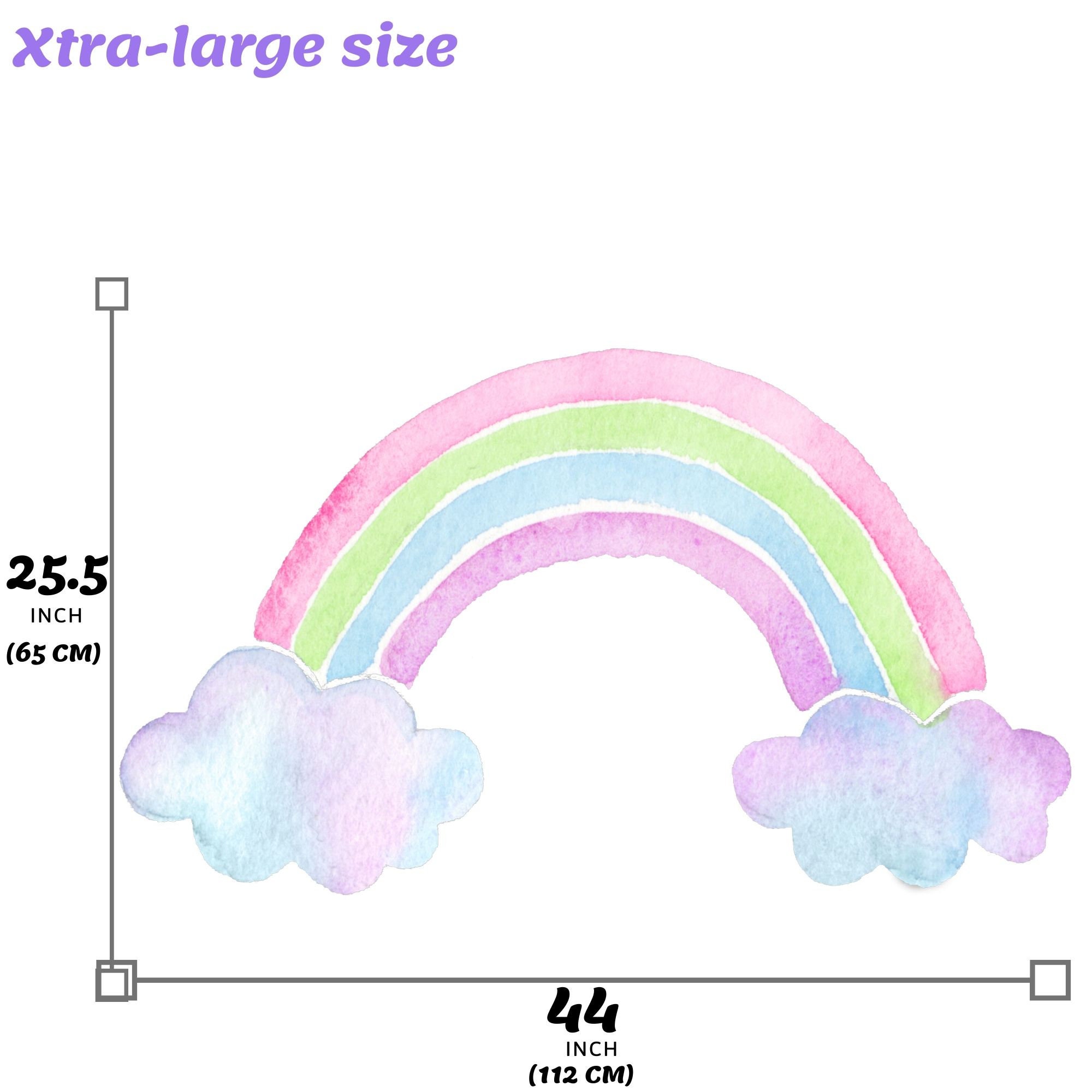 Watercolour Rainbow Wall Sticker Pink Blue Pastel | Etsy