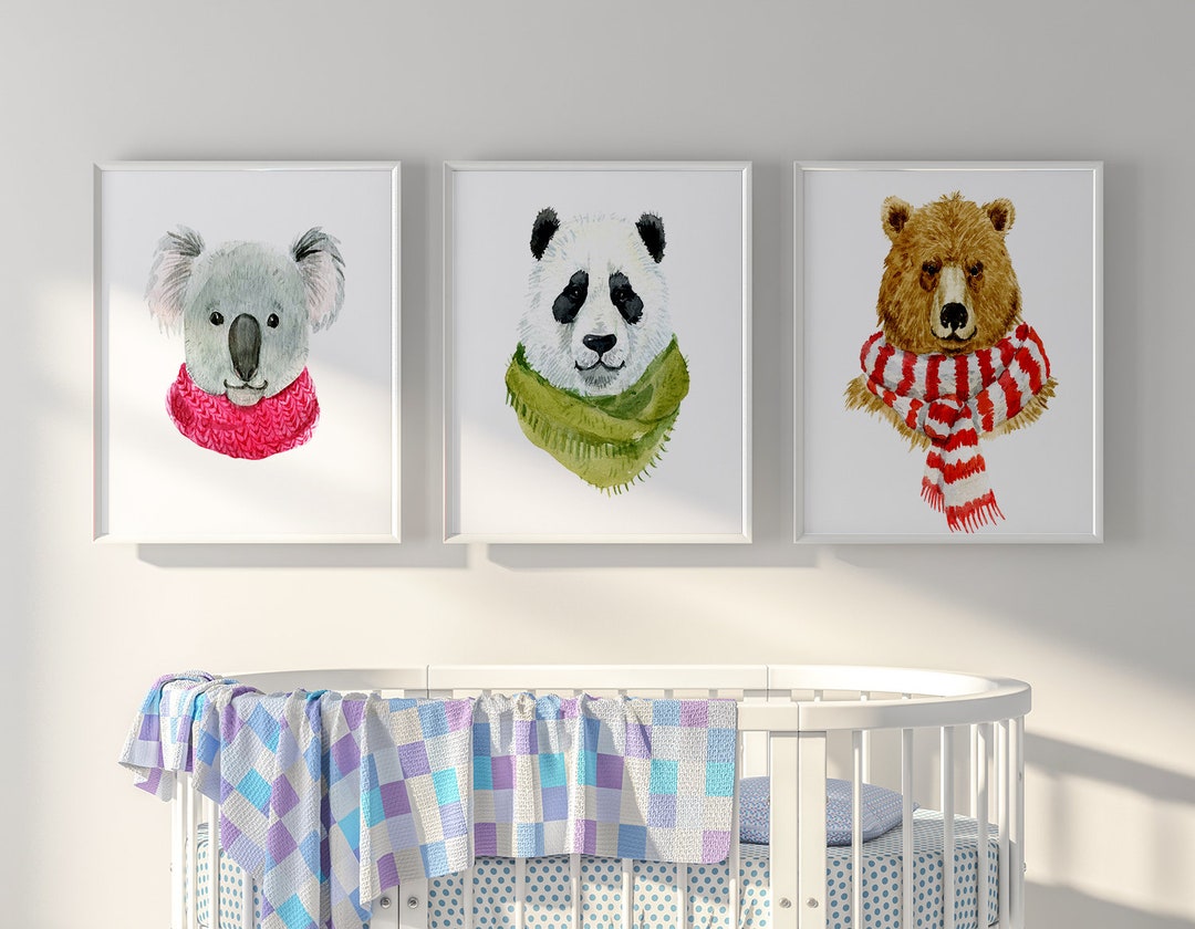 Smart Bears Poster Paintings Set of 3 Prints for Nursery - Etsy