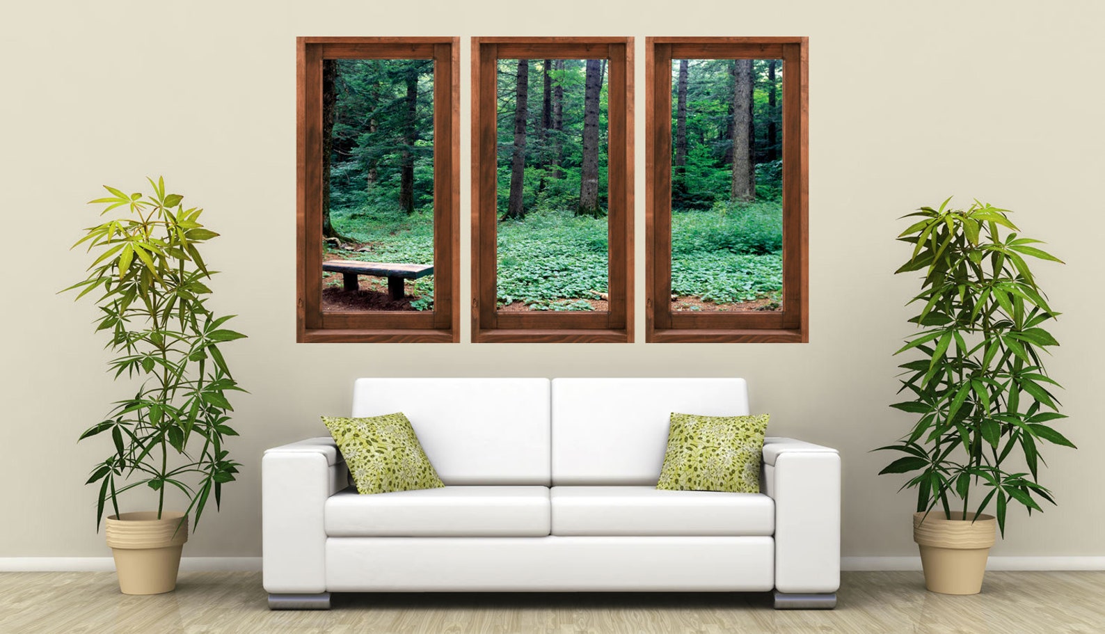 3D Window Wall Art Decals A Set of 3 Forest Wall Art | Etsy