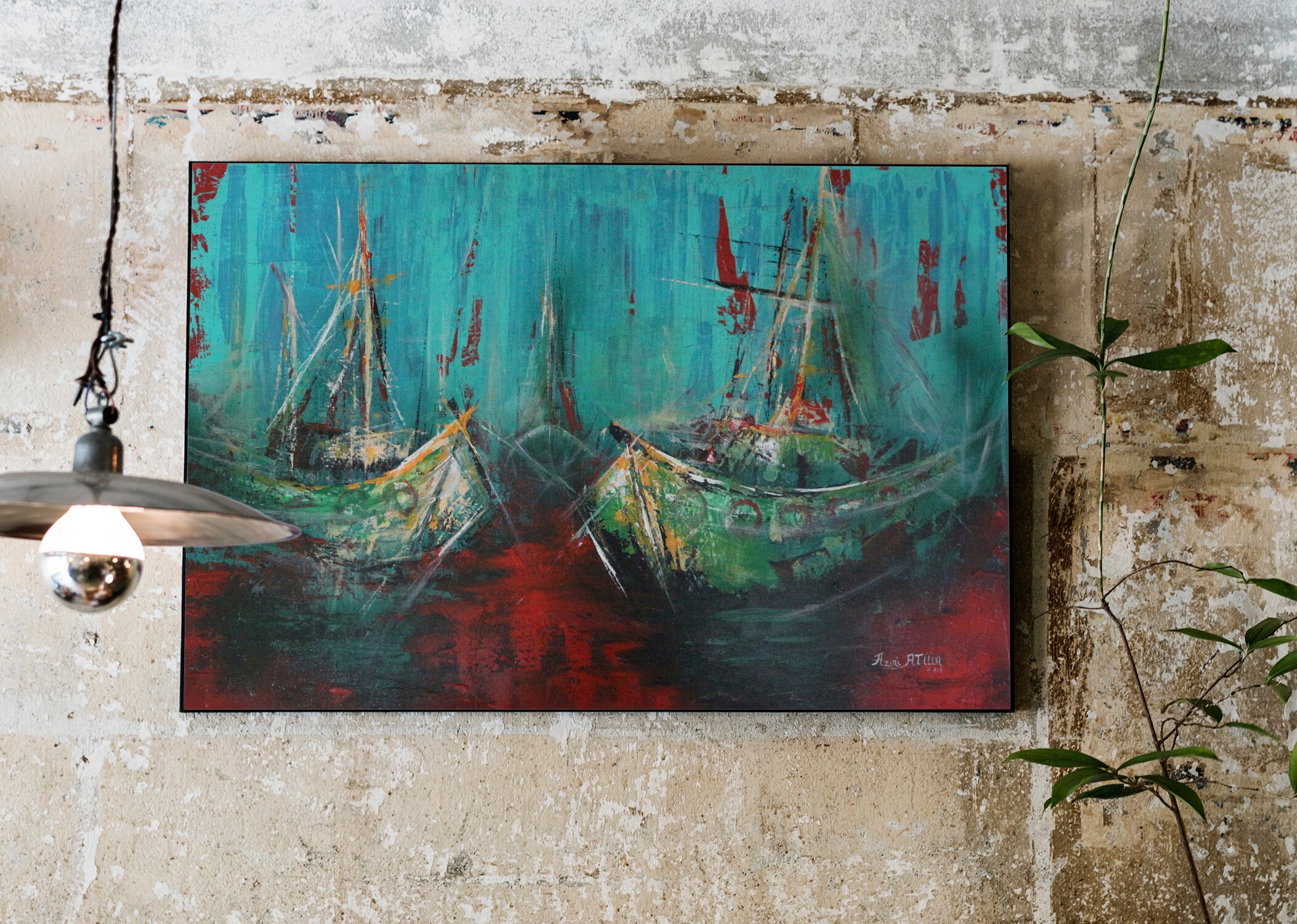 sailing-ships-a-colorful-pirate-ship-print-two-boats-painting-for-home