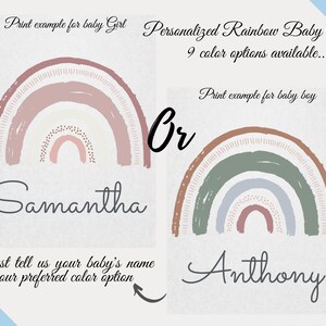 Custom Baby Rainbow Print Personalised Baby Boho Style - Etsy