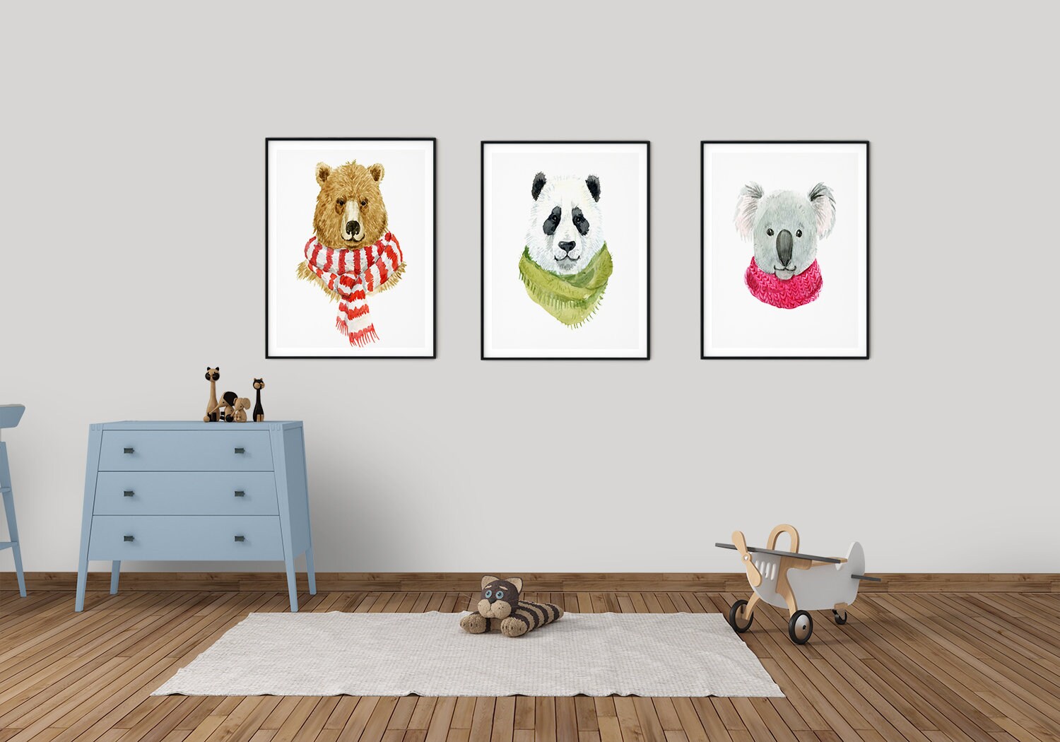 Smart Bears Poster Paintings Set of 3 Prints for Nursery - Etsy