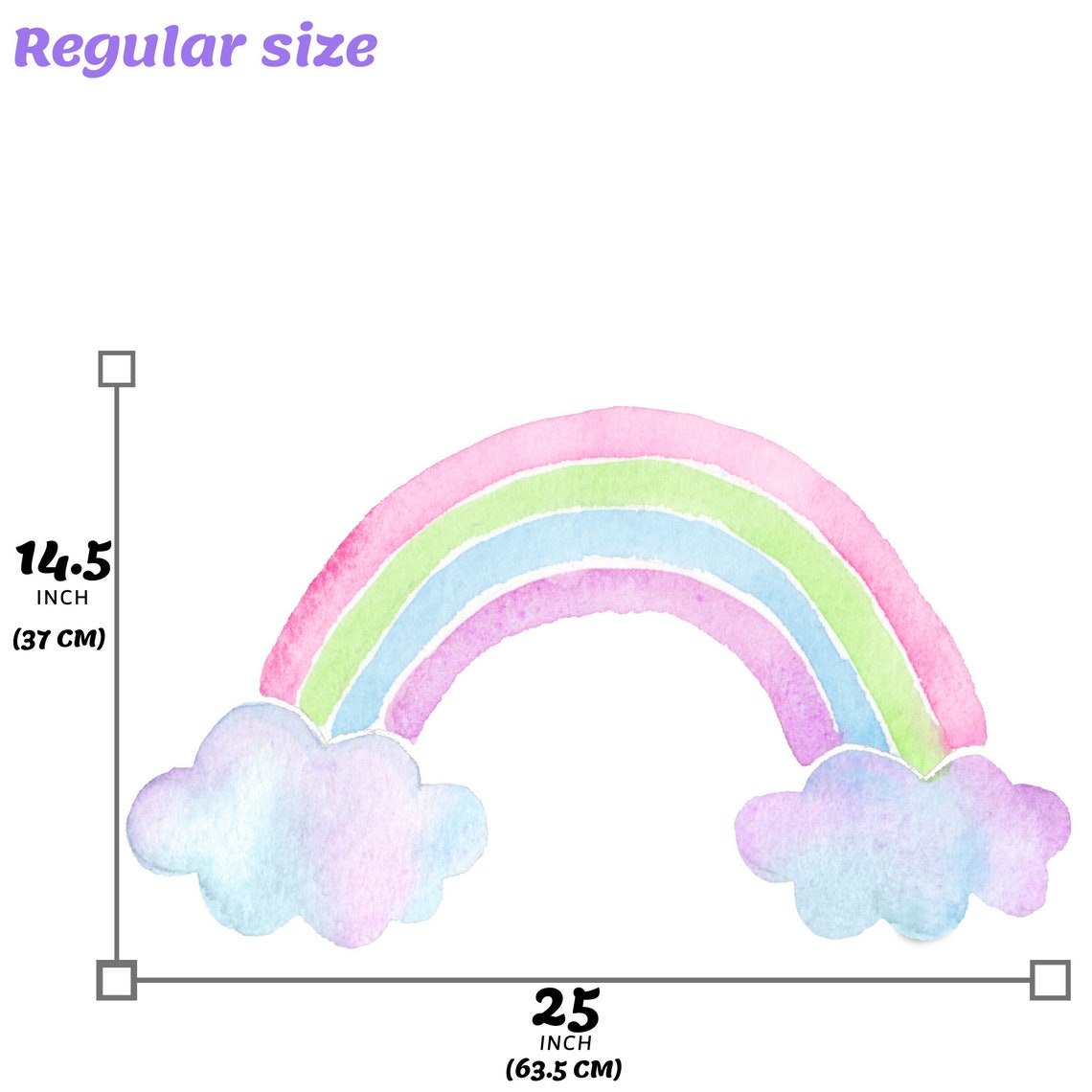 Watercolour Rainbow Wall Sticker Pink Blue Pastel - Etsy