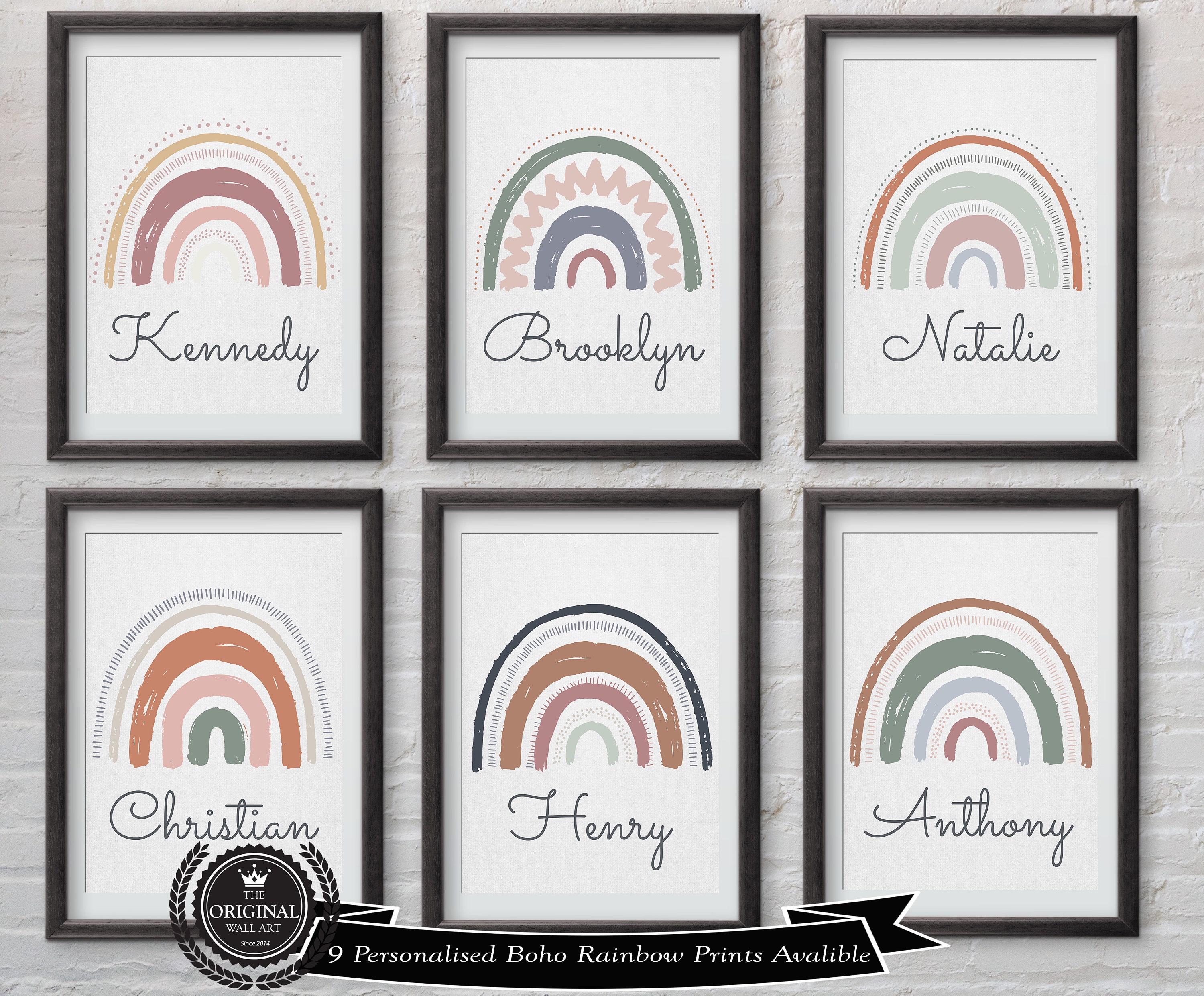 Custom Baby Rainbow Print Personalised Baby Boho Style - Etsy