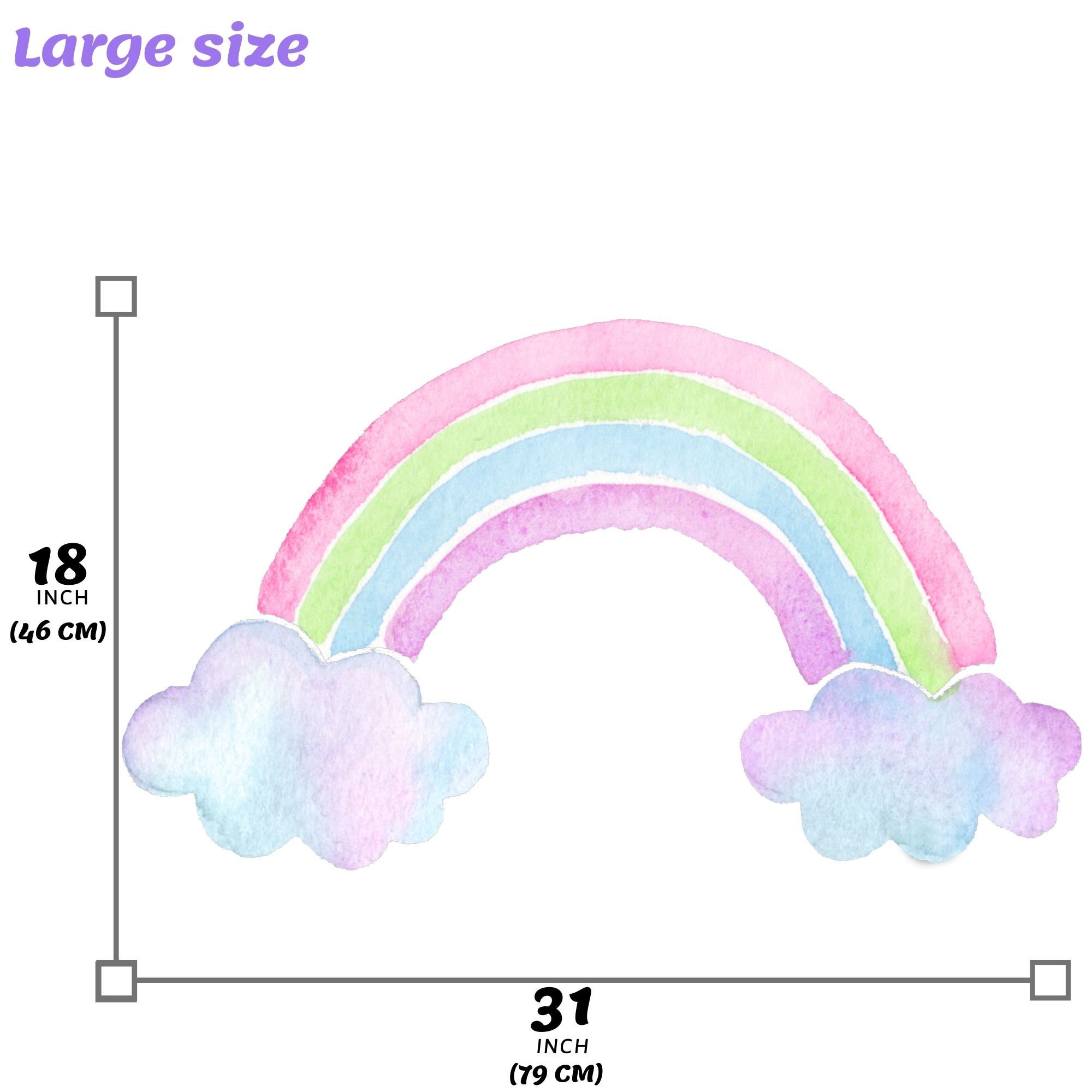 Watercolour Rainbow Wall Sticker Pink Blue Pastel | Etsy