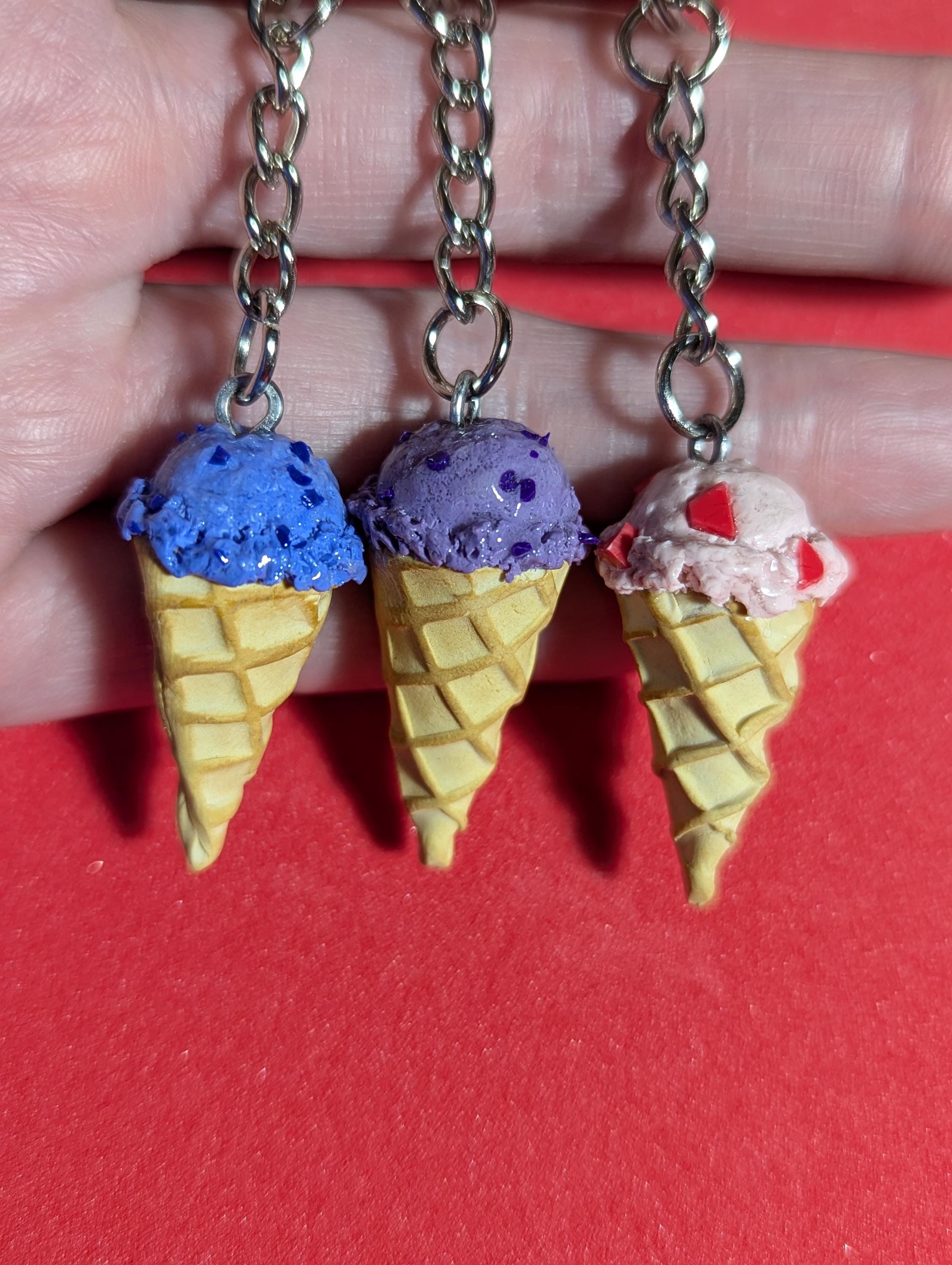 Handmade Clay Ice Cream Cone Charms - Etsy