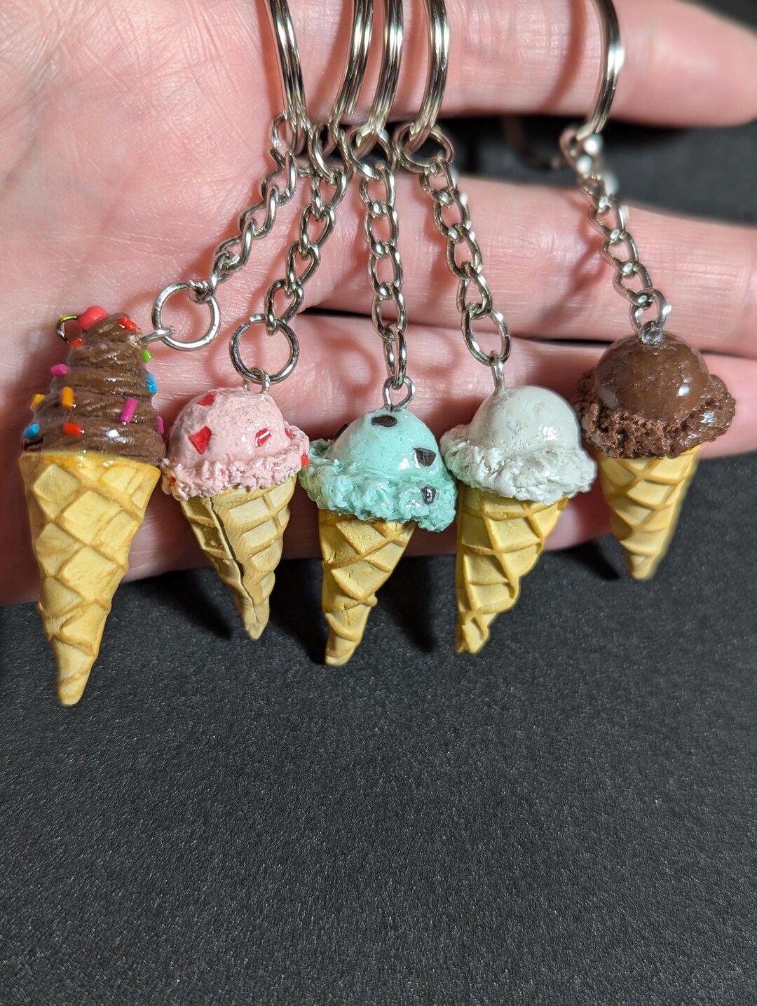 Handmade Clay Ice Cream Cone Charms - Etsy