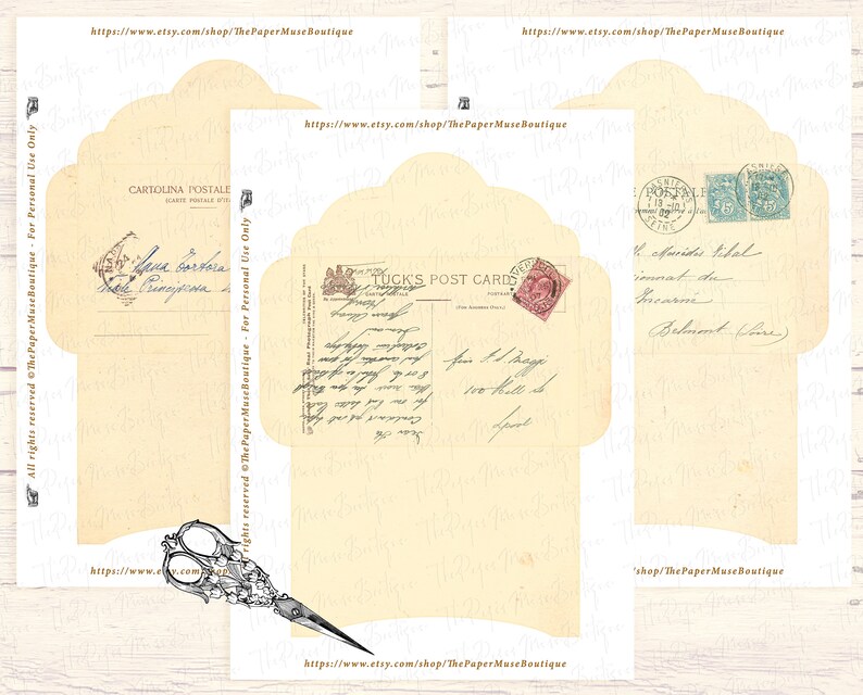 Printable Envelopes, Antique French Envelopes, Junk Journal Digital ...