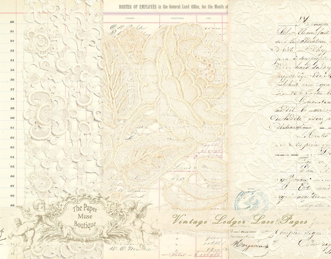 Vintage Ledger Pages, Printable Ledger Paper, Junk Journal Digital ...