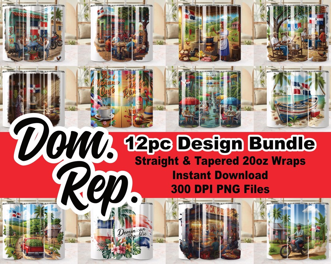 Dominican Republic 20oz Tumbler Wrap 12pc Bundle, Dominican Flag PNG ...
