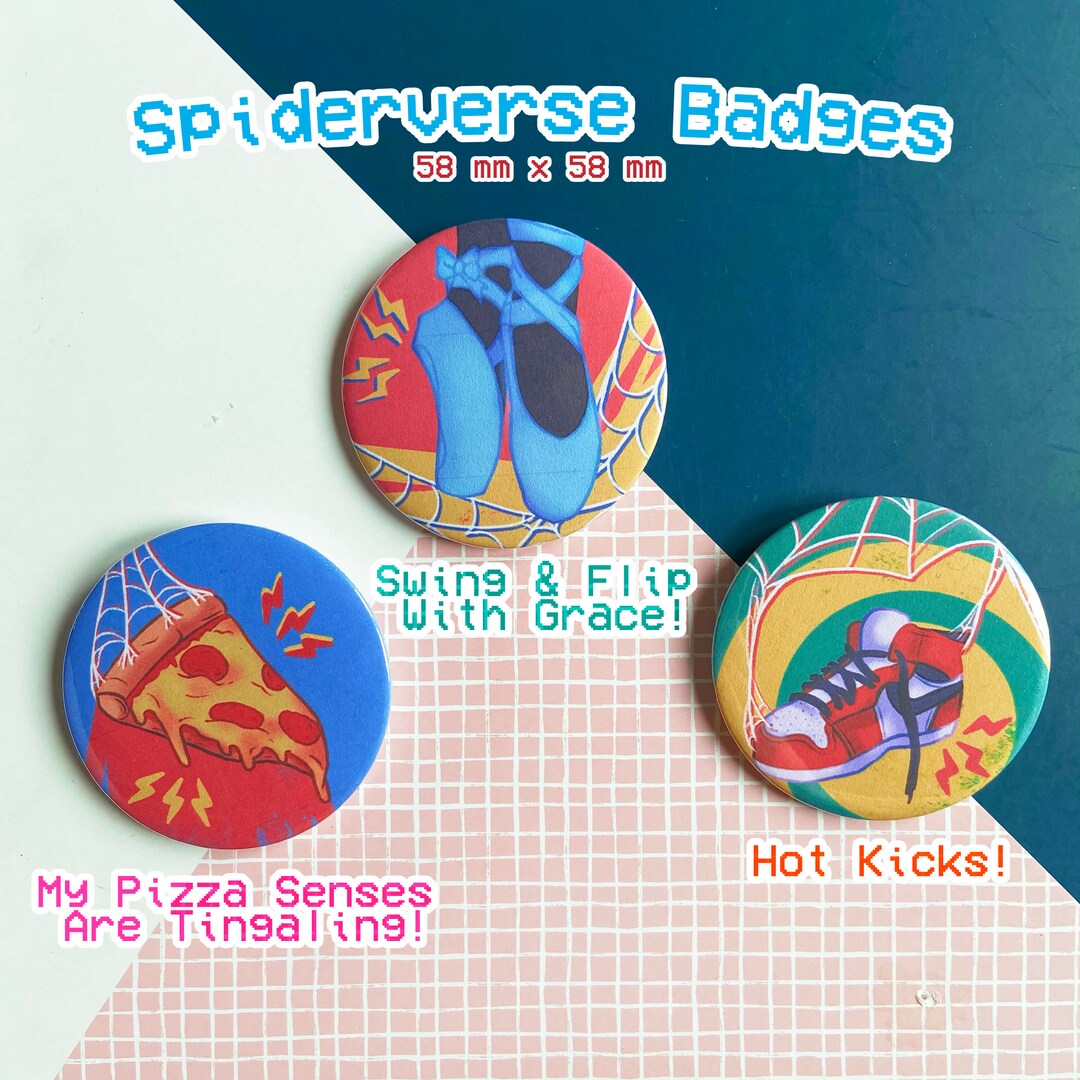 Into the Spiderverse Badges - Etsy