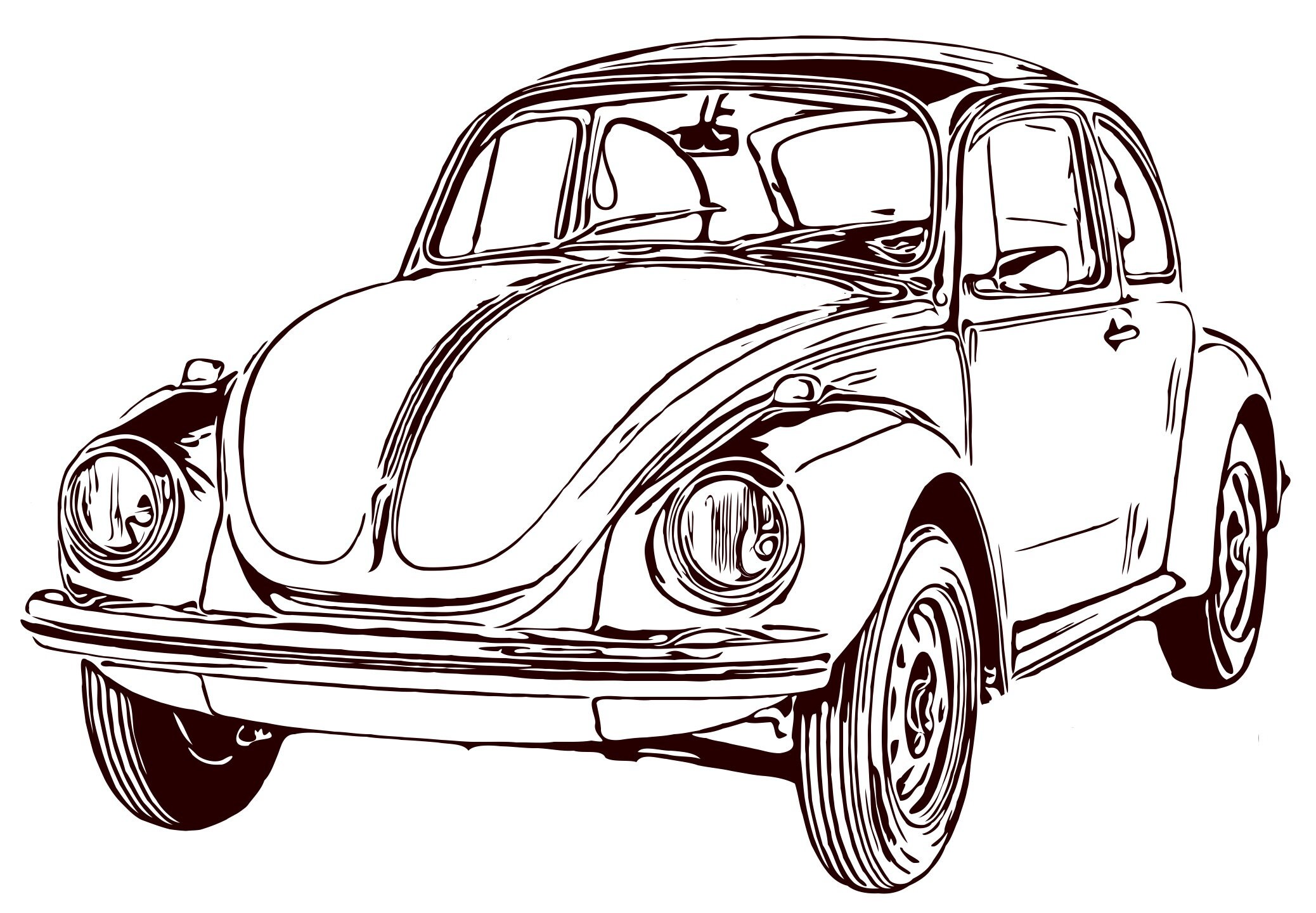 1972 VW Bug svg dxf eps png vector file for engraving | Etsy