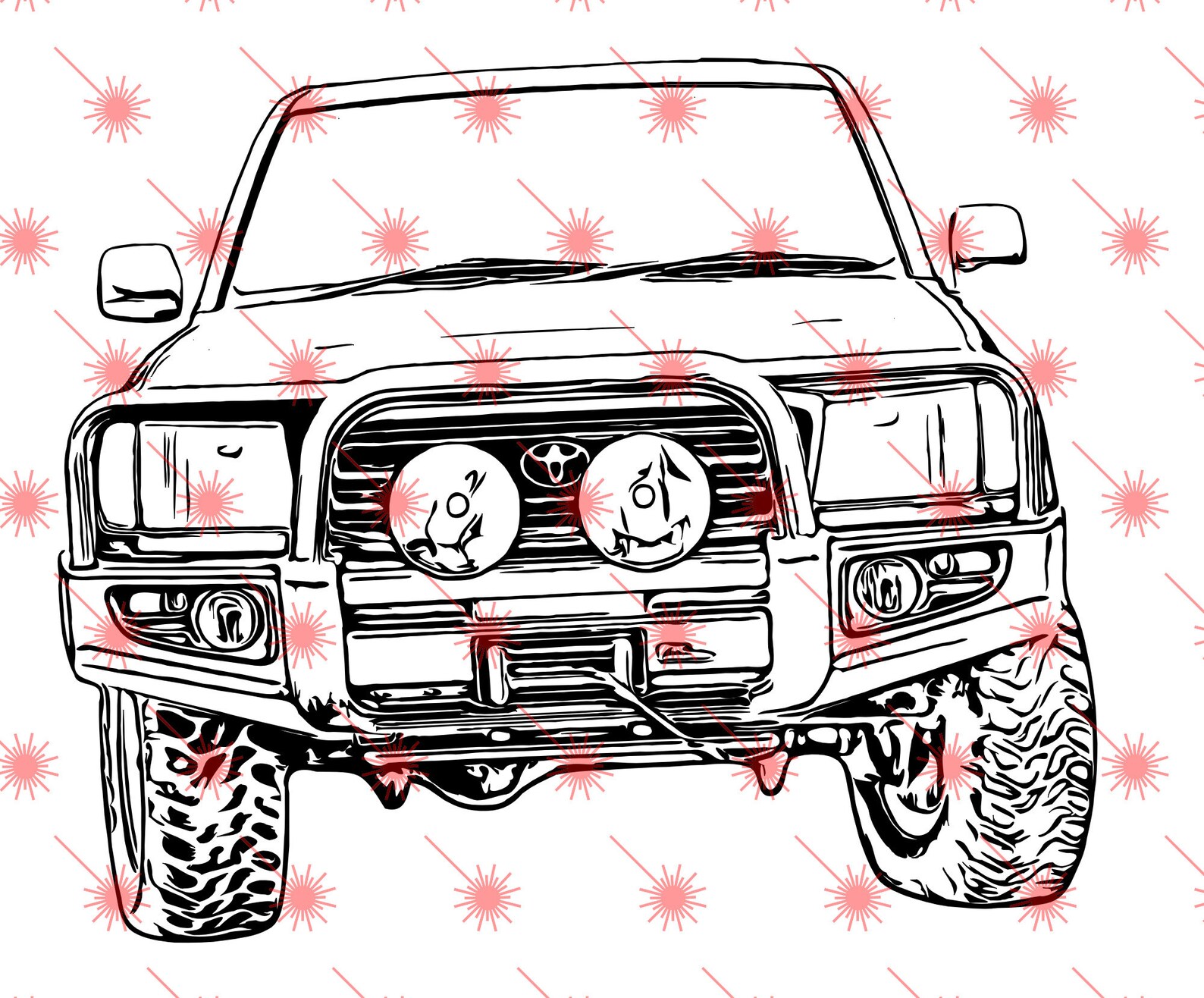 Land Cruiser 105 Series Svg Dxf Eps Vector Files for | Etsy