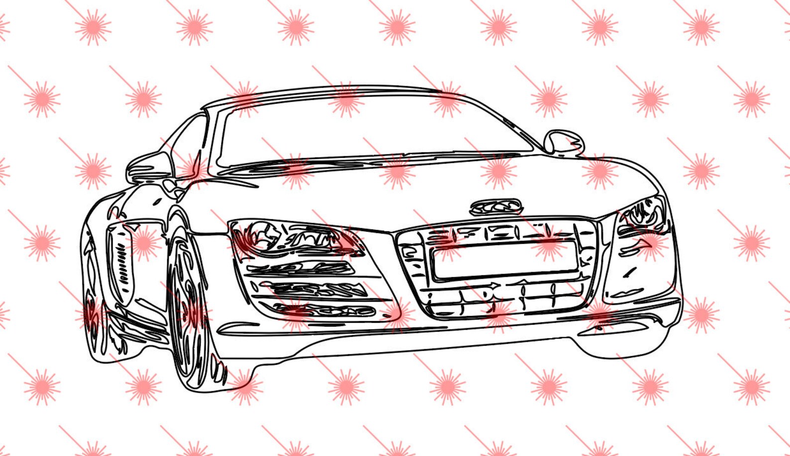 2009 Audi R8 svg dxf eps vector file for engraving | Etsy