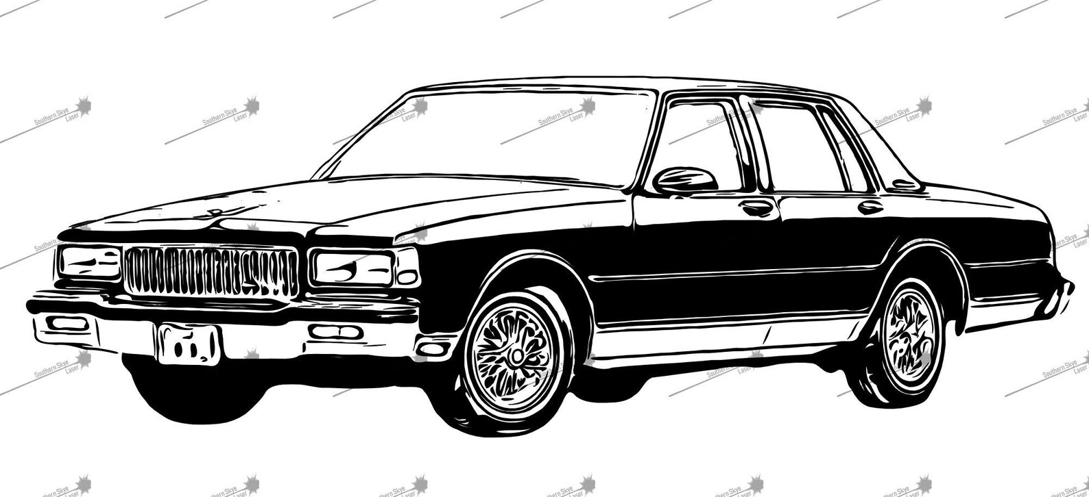 1987 Chevy Caprice svg dxf eps vector file for engraving | Etsy