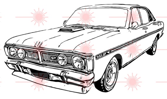 1971 Ford Falcon GT-HO png dxf svg eps vector files for | Etsy