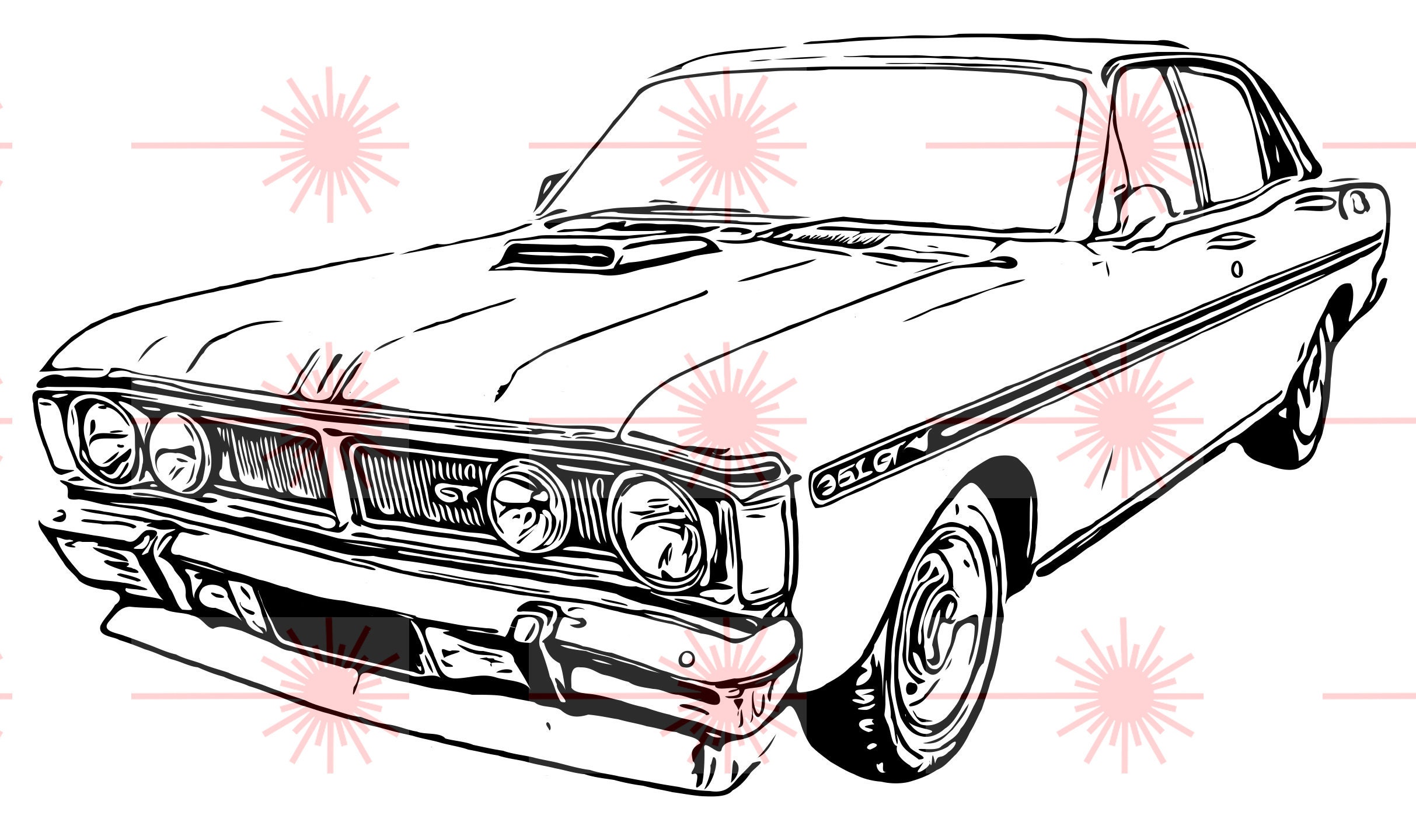 1971 Ford Falcon GT-HO png dxf svg eps vector files for | Etsy