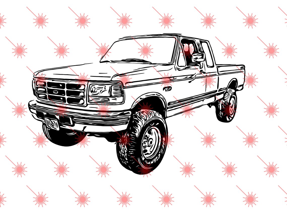 1996 Ford F250 Power Stroke svg dxf eps vector files for | Etsy