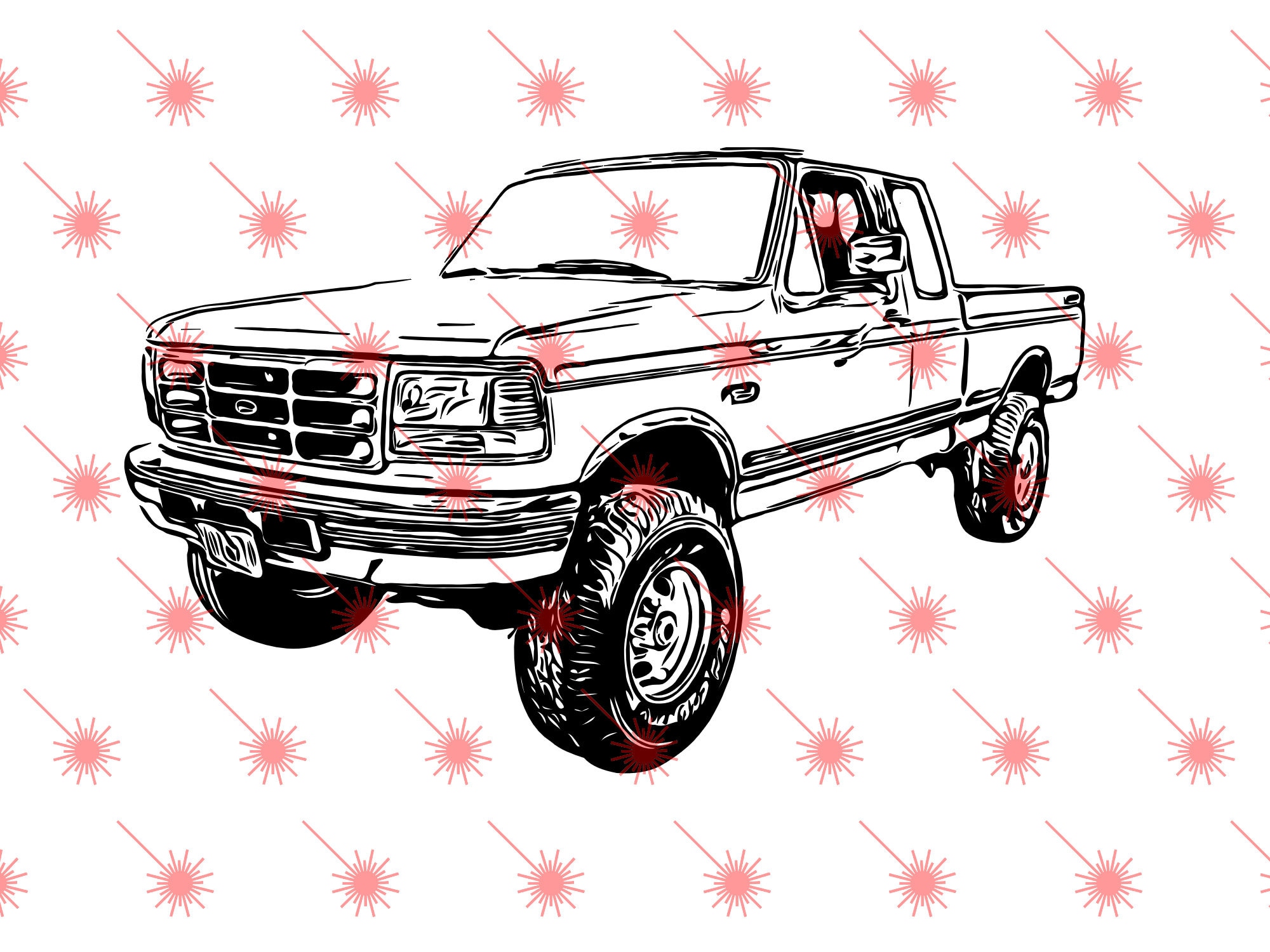 1996 Ford F250 Power Stroke svg dxf eps file vettoriali per | Etsy