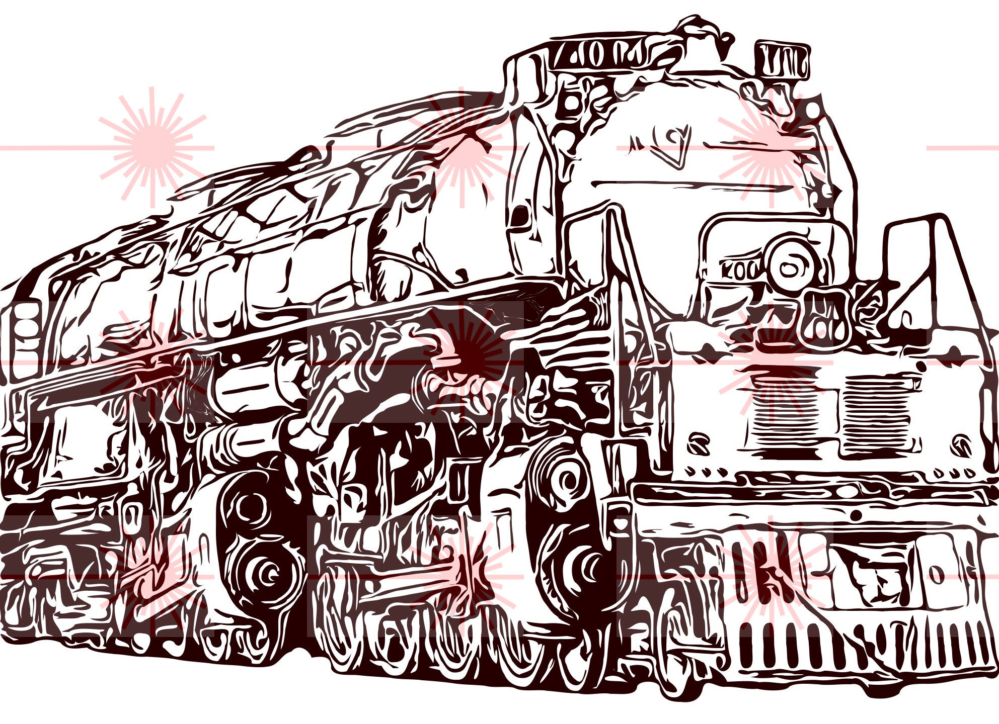 Union Pacific Big Boy Drawing