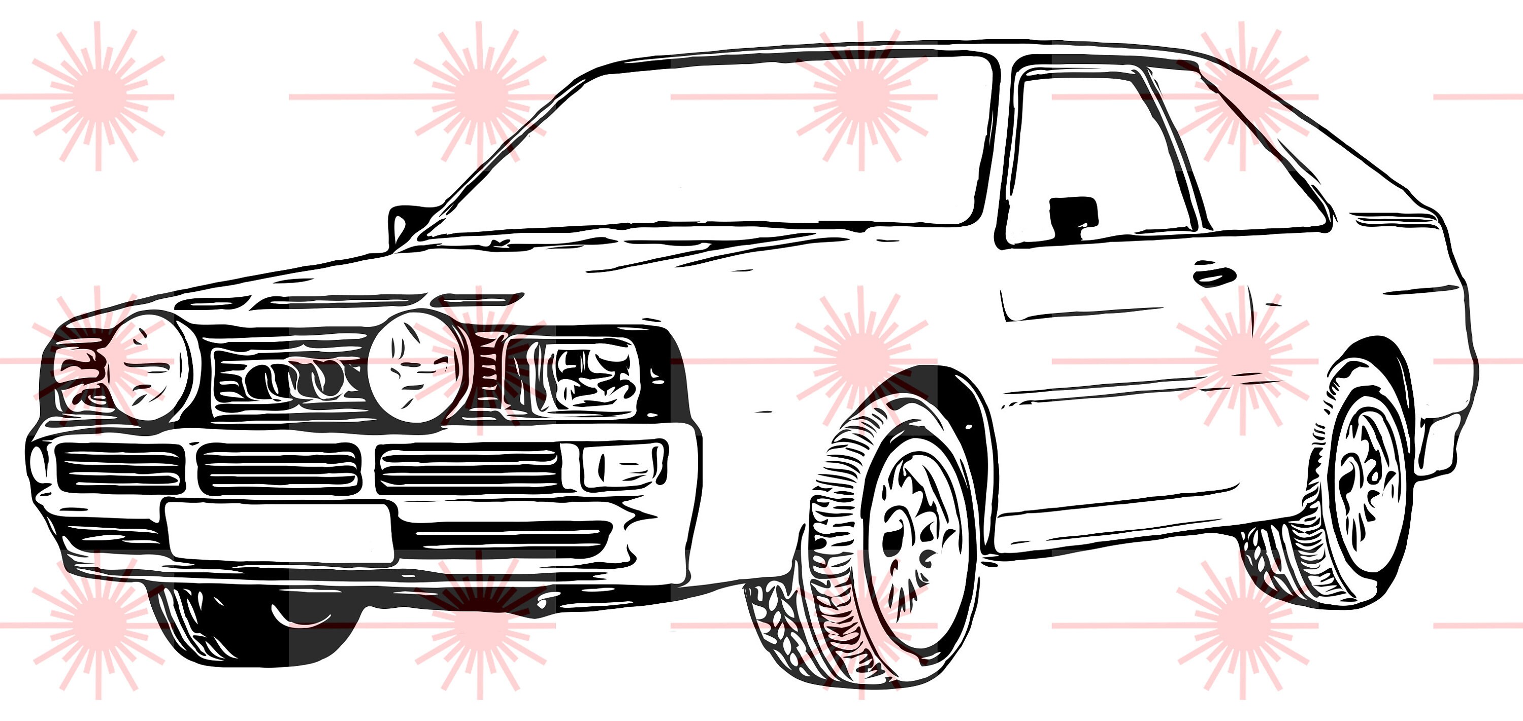 1986 Audi Quattro Sport png dxf svg eps vector files for | Etsy