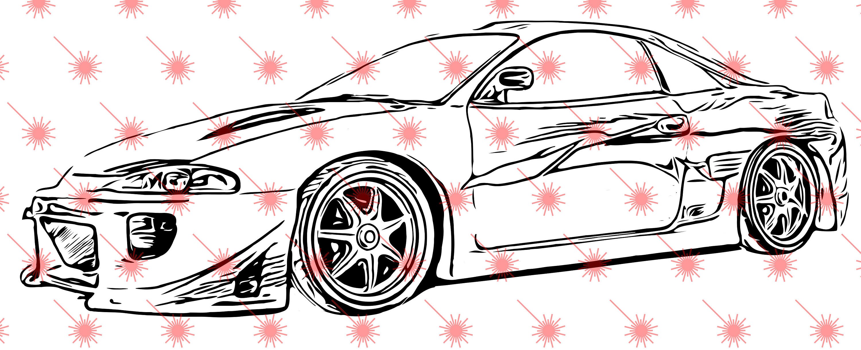 1995 Mitsubishi Eclipse svg dxf eps archivos vectoriales para | Etsy