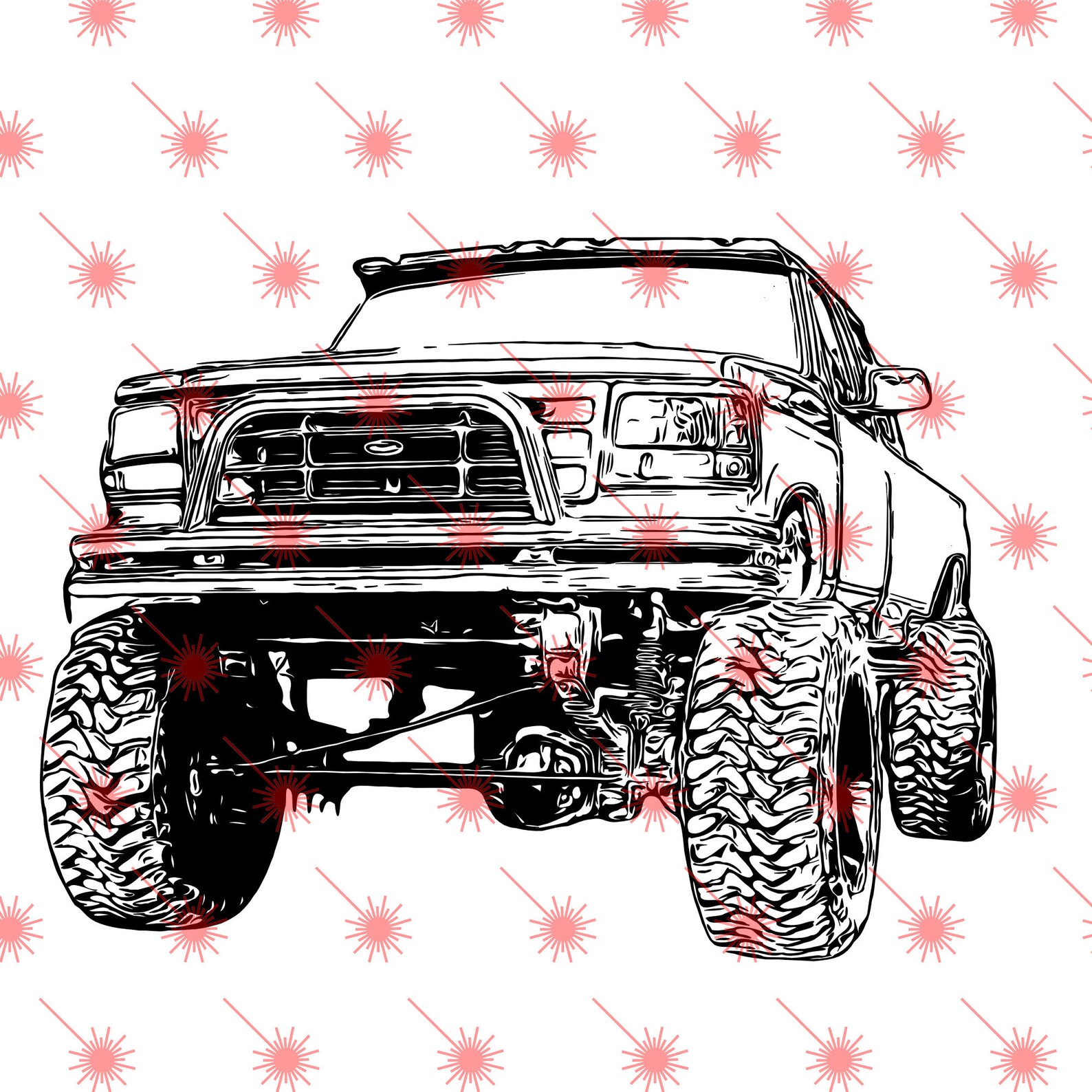 1996 Ford F250 Power Stroke svg dxf eps vector files for | Etsy