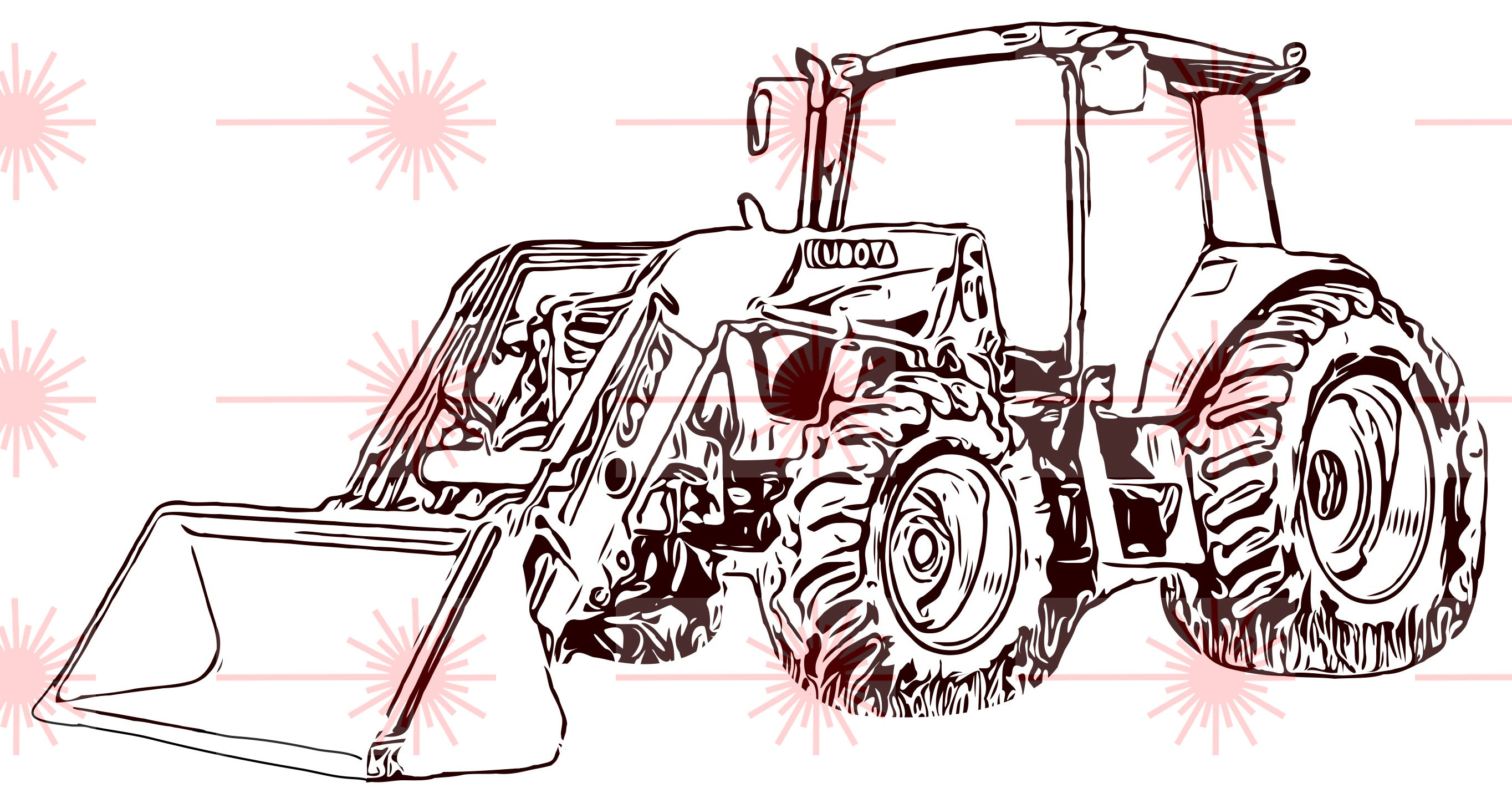 Tractor Kubota png svg dxf eps vector files for engraving | Etsy