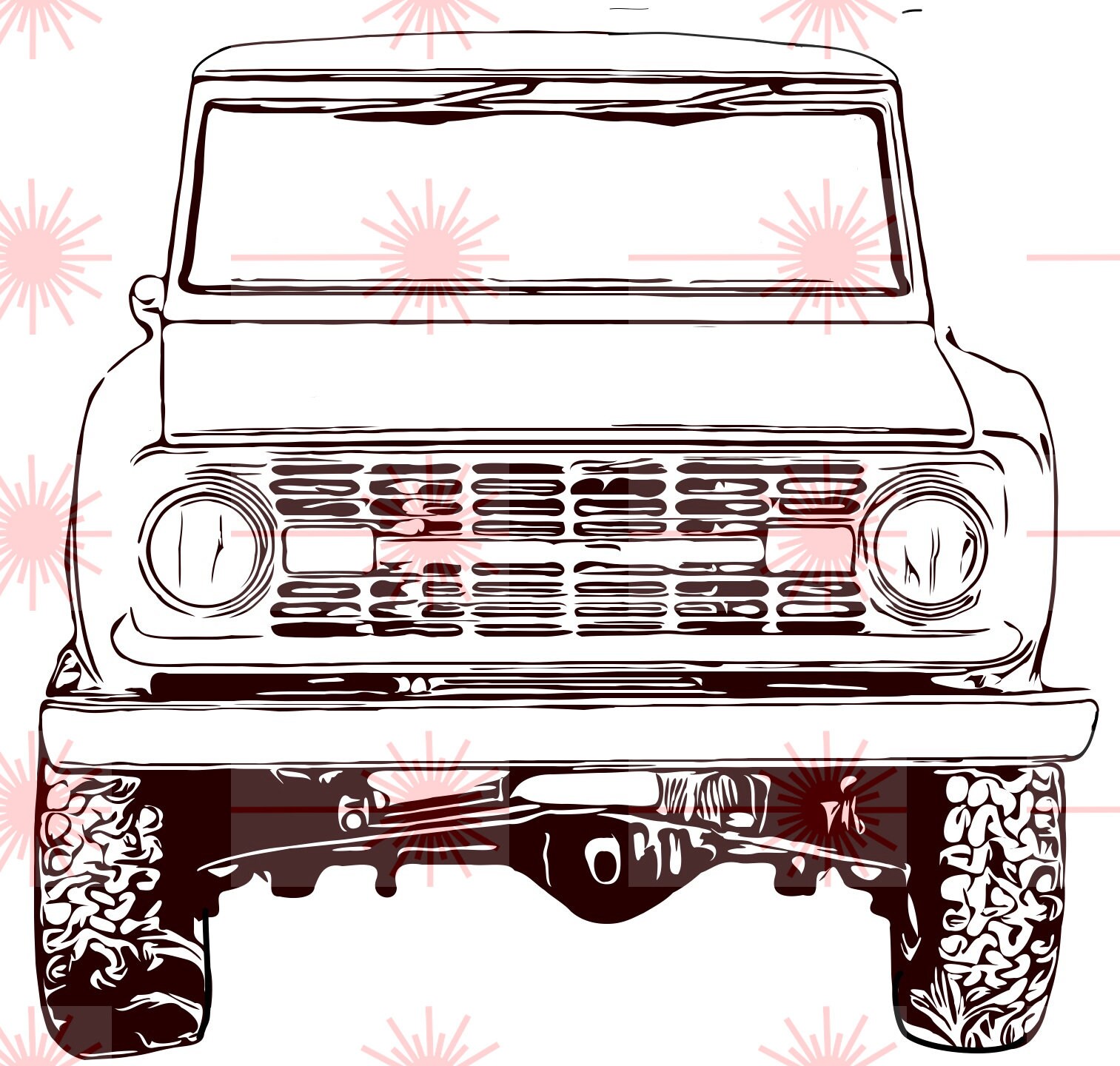 1977 Ford Bronco png svg dxf eps vector files for engraving | Etsy