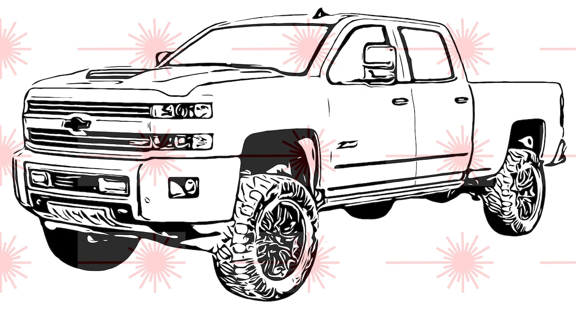 2019 Chevy Silverado png svg dxf eps vector files for | Etsy