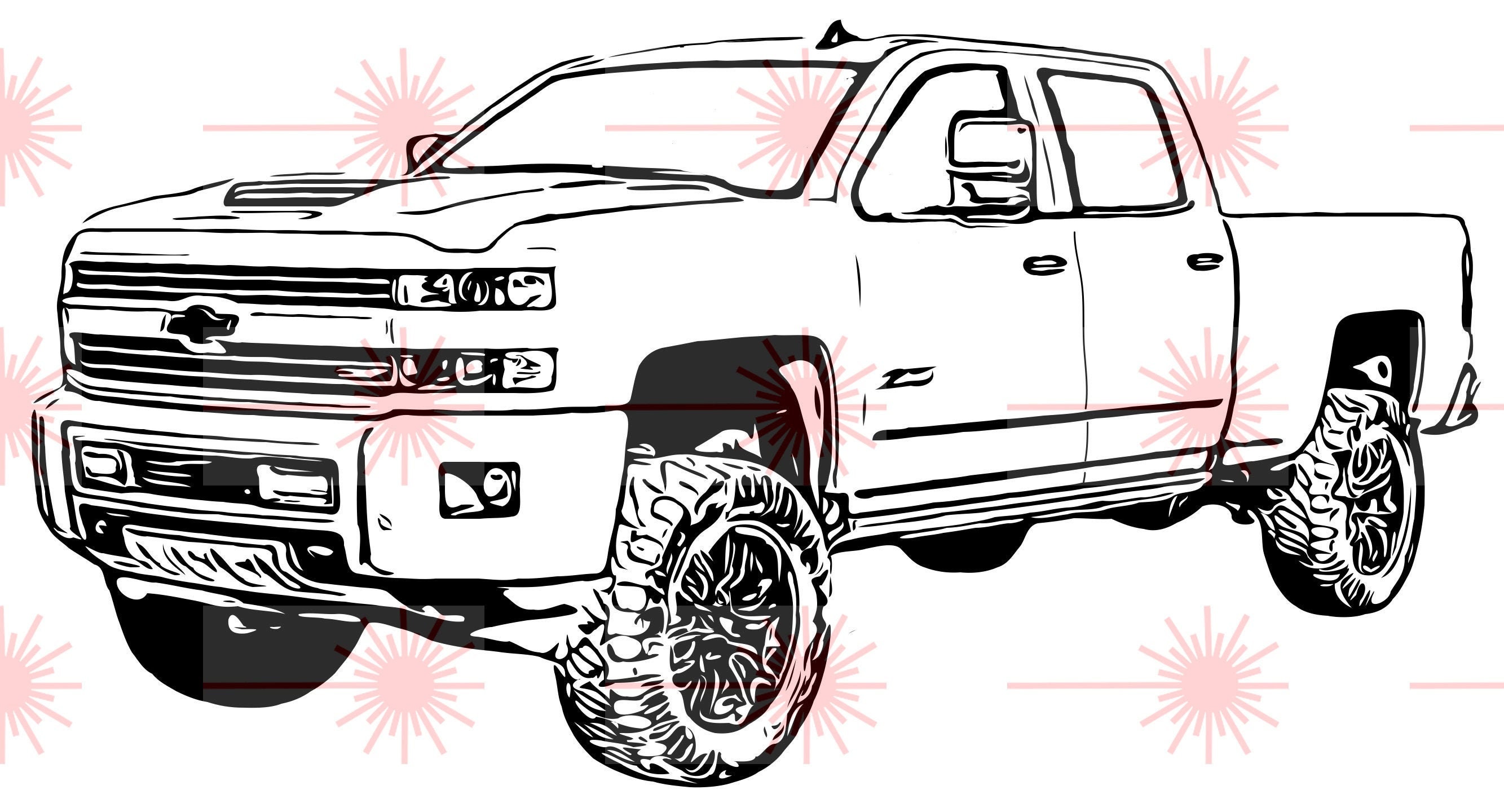 2019 Chevy Silverado png svg dxf eps vector files for | Etsy