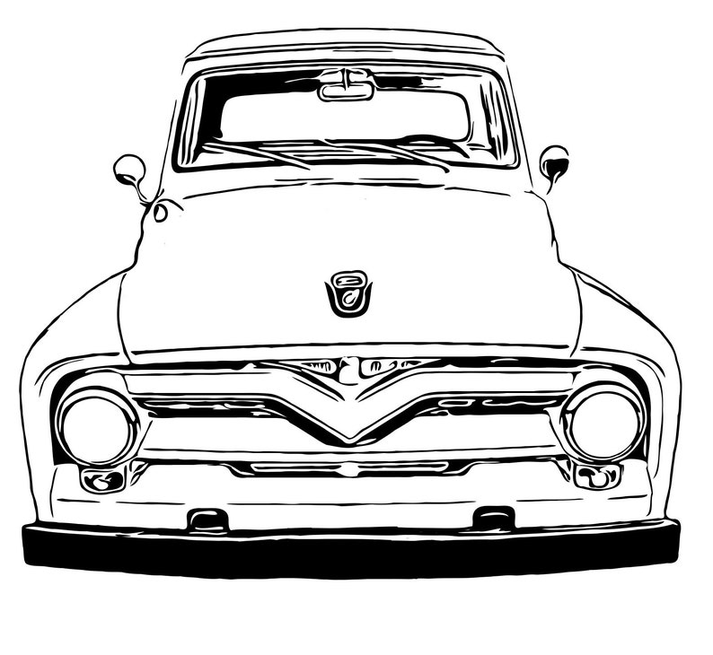 1955 Ford F100 Png Svg Dxf Eps Vector Files for Engraving | Etsy