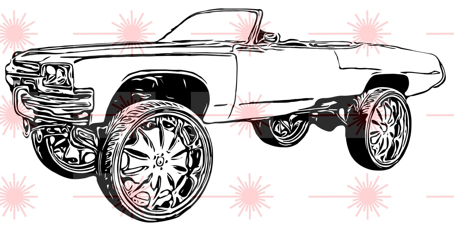 Chevy Caprice DONK png dxf svg eps vector files for | Etsy