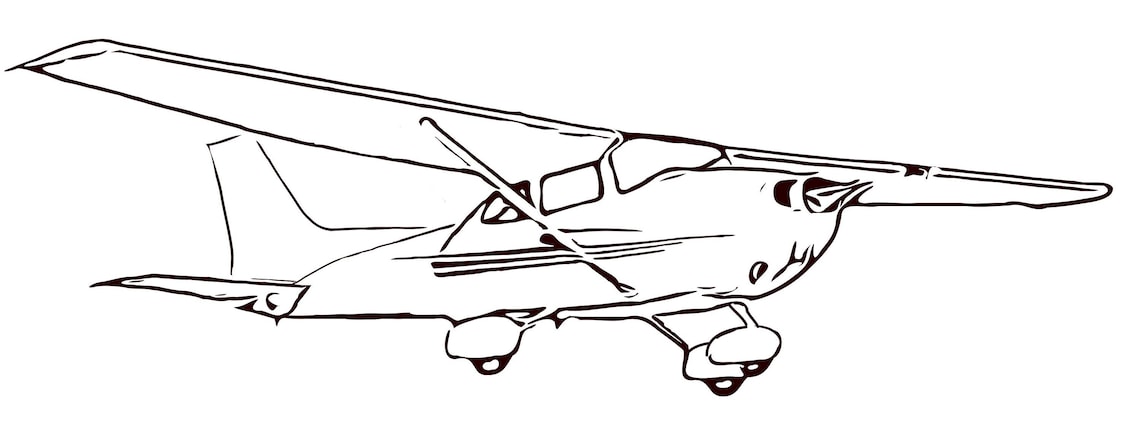 Cessna 172 Drawing Sketch Coloring Page