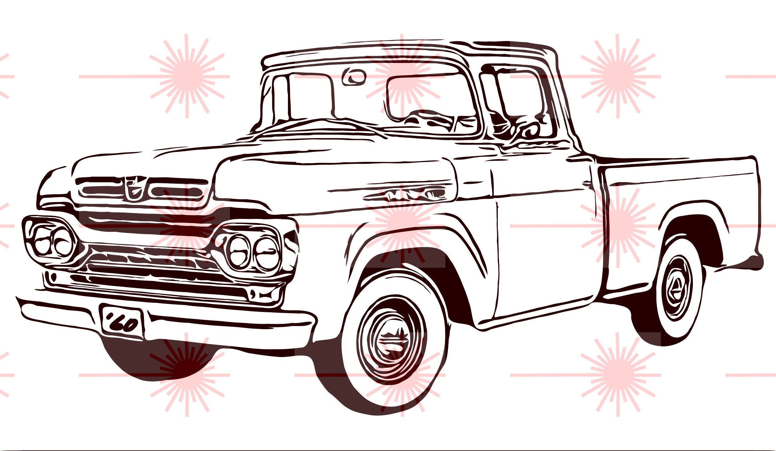 1960 Ford F-150 Pickup png svg dxf eps vector files for | Etsy