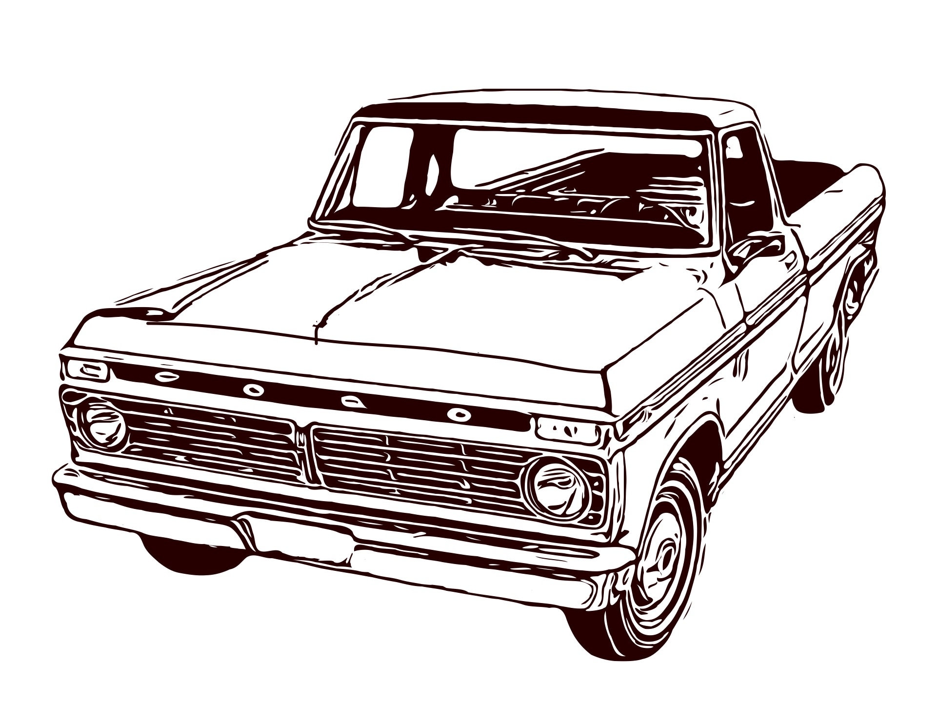 1973 Ford F-100 Pickup png svg dxf eps archivos vectoriales | Etsy