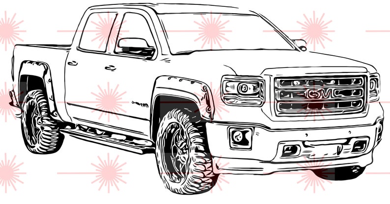 2019 GMC Sierra png svg dxf eps vector files for engraving | Etsy