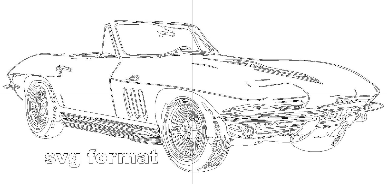1966 Chevy Corvette png dxf svg eps vector files for | Etsy