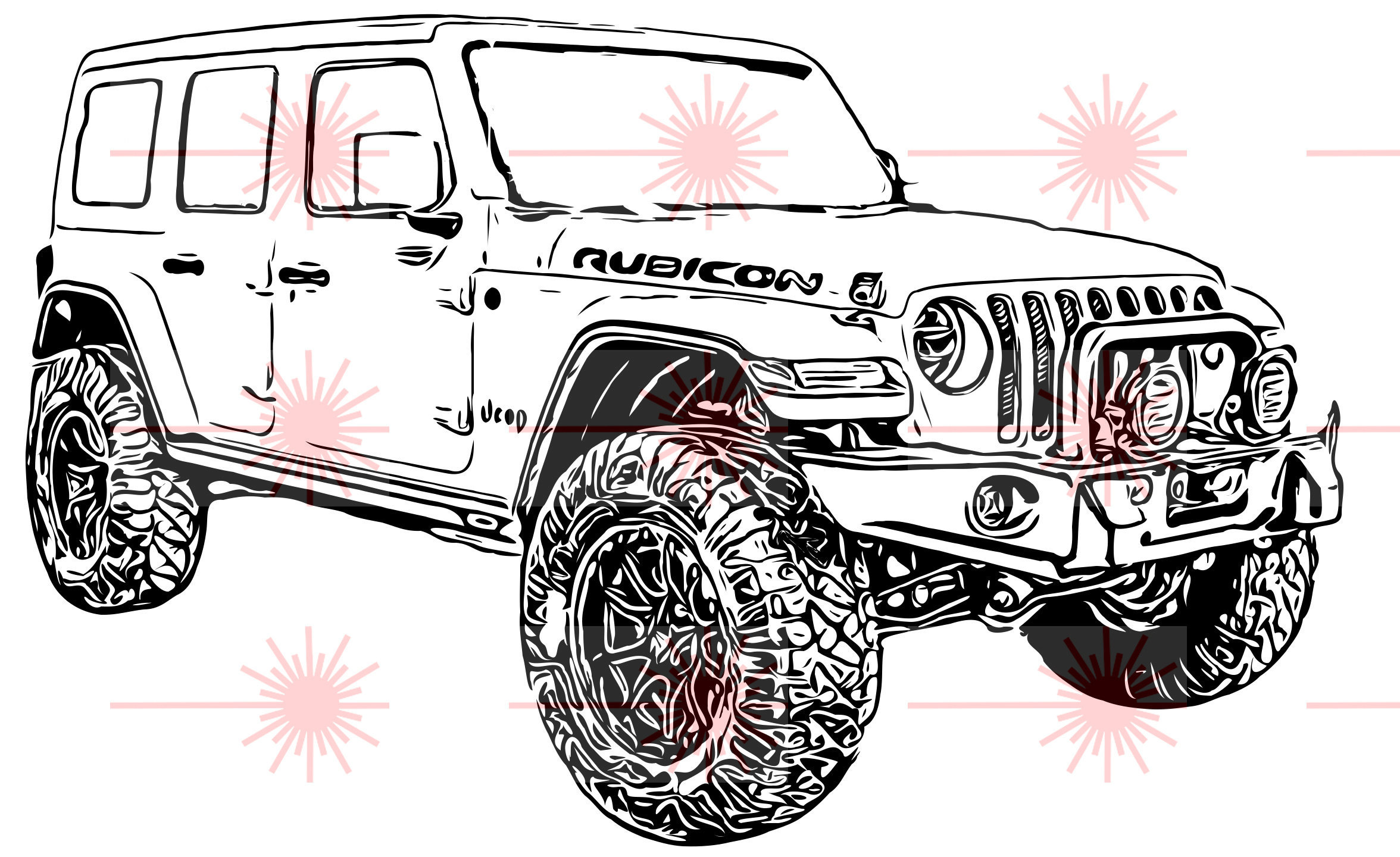 2020 Jeep Rubicon dxf svg archivos vectoriales eps para | Etsy