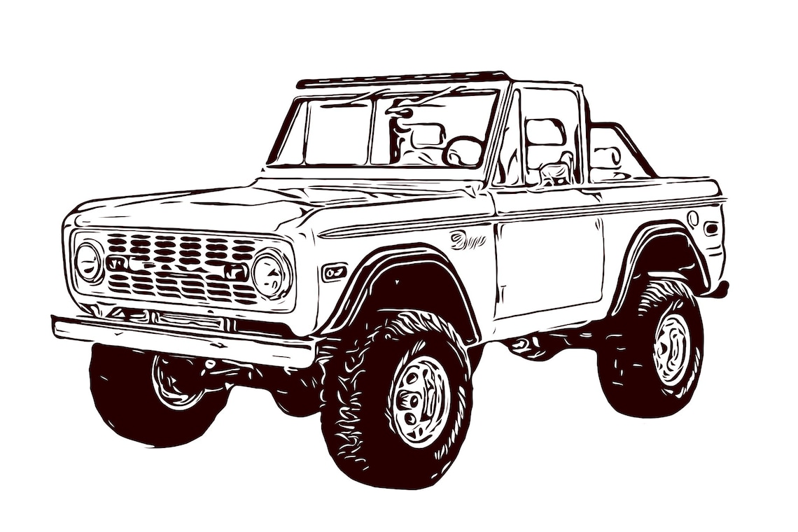 1970 Ford Bronco Svg Dxf Eps Vector Files for Engraving | Etsy