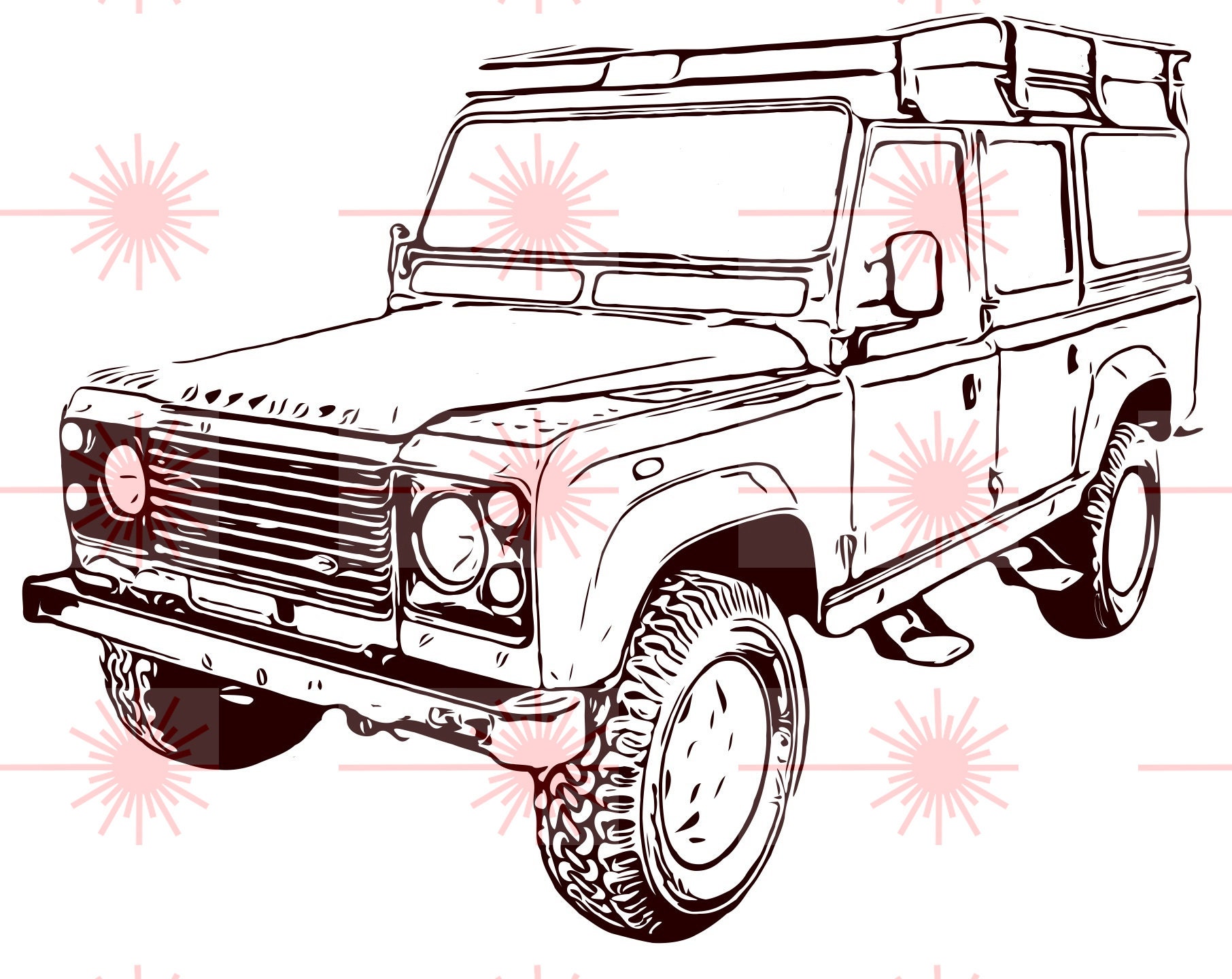1985 Land Rover Defender png svg dxf eps vector files for | Etsy