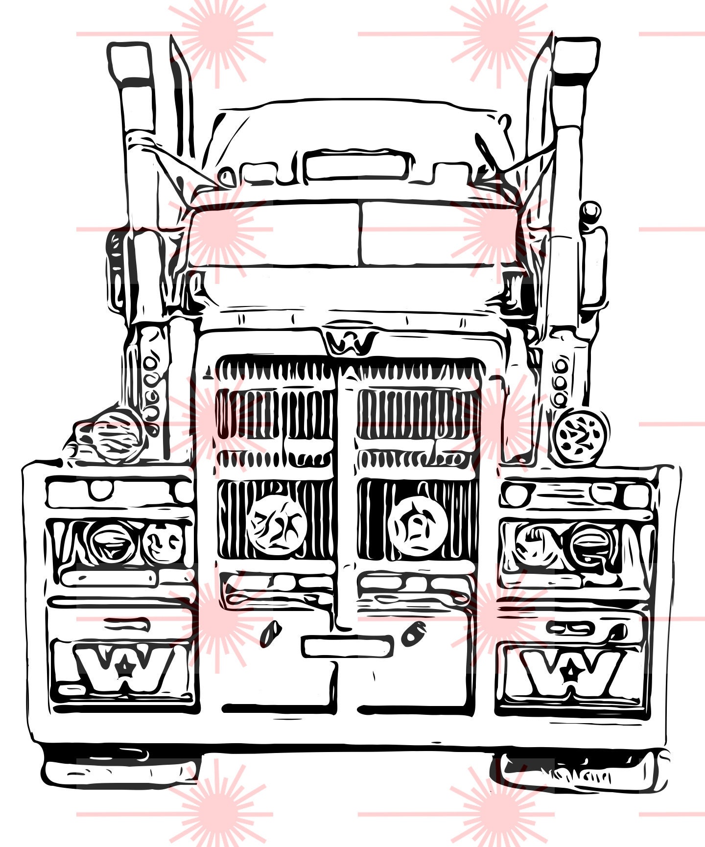 Western Star Truck png dxf svg eps vector files for | Etsy