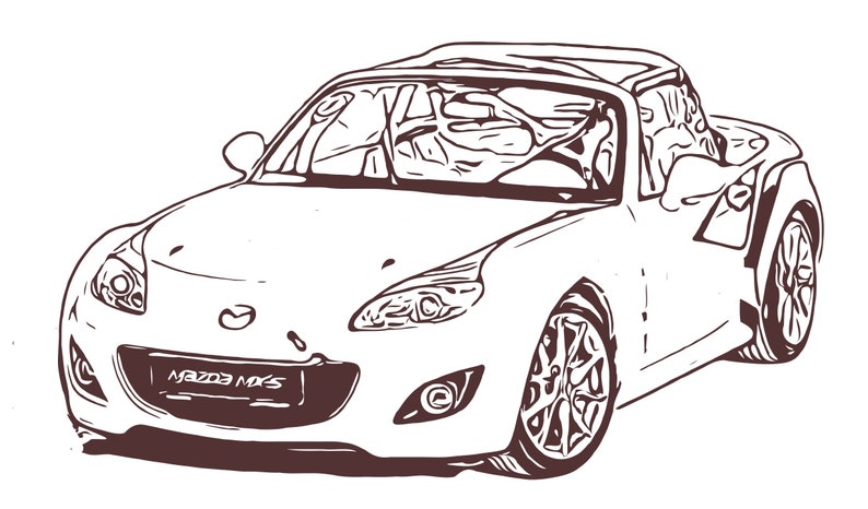 Mazda Miata Svg Dxf Eps Vector Files for Engraving | Etsy
