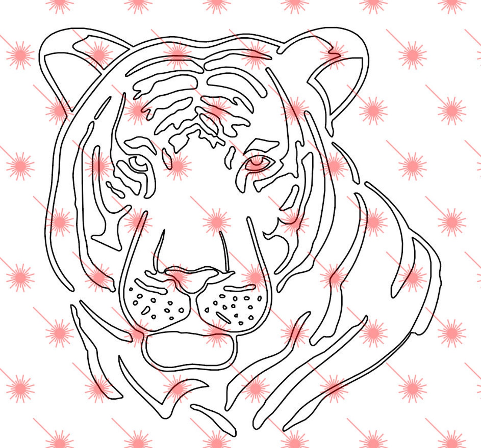 Tiger svg dxf eps png vector files for engraving Silhouette | Etsy