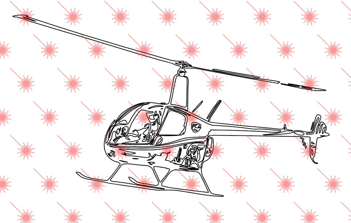 Robinson R22 Helicopter svg dxf eps vector files for | Etsy